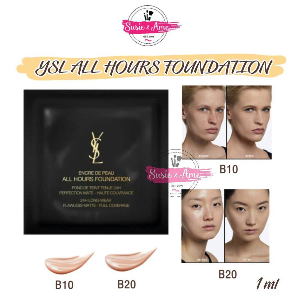 YSL All Hours Foundation Spf20/pa+++ 1ML | Shopee Thailand