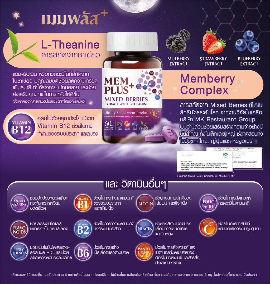 Memplus เมมพลัส 1 ขวด ฟรี 1 กล่อง (70 เม็ด) อาหารเสริมช่วยนอนหลับ ตื่นมาสดชื่น มีสารสกัดจากเบอร์ ...