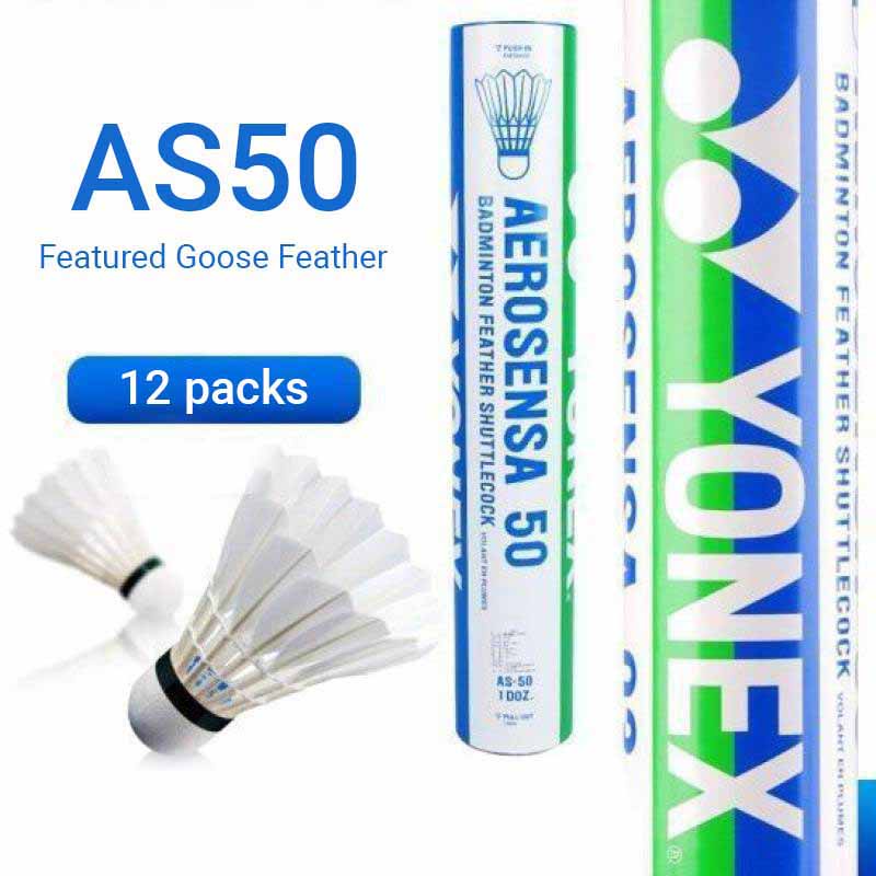 Yonex Badminton Shuttlecock AS50 Badminton balls 12pcs Goose Feather 77 ...