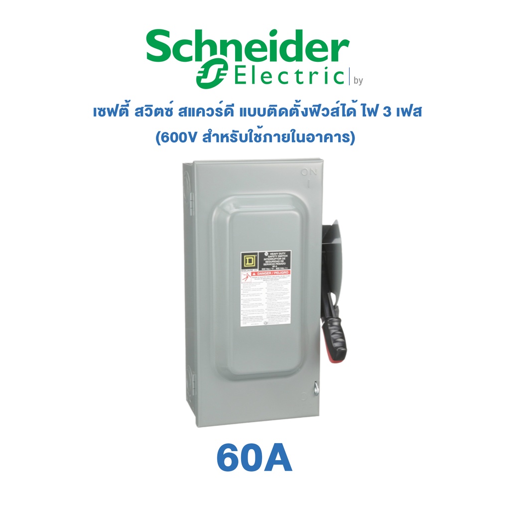 Schneider Safety Switch 60A , 100A เซฟตี้ สวิตซ์ สแควร์ดี แบบติดตั้ง ...