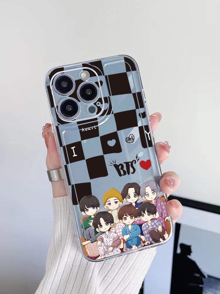 เคสโทรศัพท์มือถือ TPU แบบใส ขอบสี่เหลี่ยม กันกระแทก ลาย We Love BTS ...