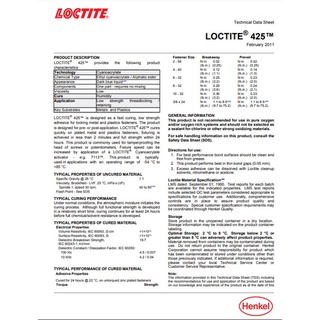 LOCTITE 425 Instant Adhesives กาวแห้งเร็ว กาวแรงต่ำสำหรับยึดโลหะและตัว ...