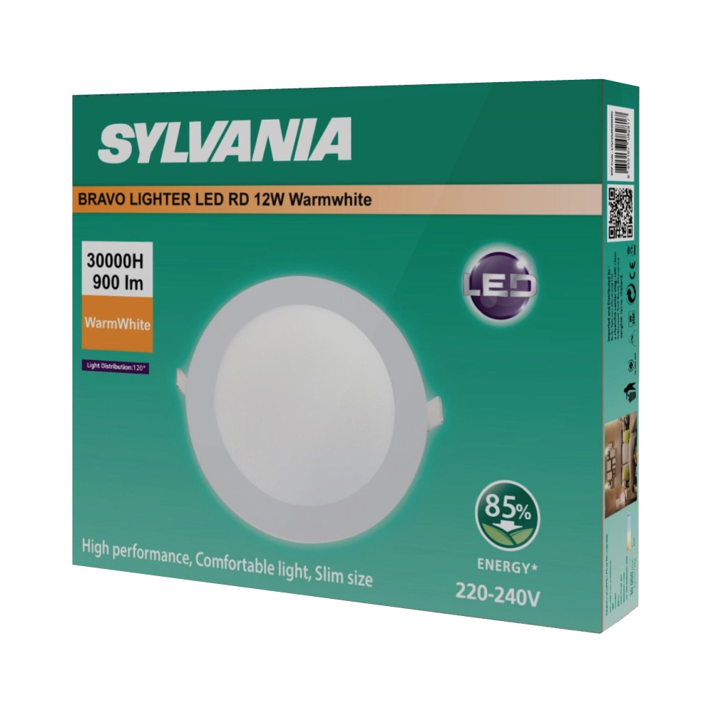 [มี 2 แสง] SYLVANIA ดาวน์ไลท์ฝังฝ้า BRAVO LIGHTER LED RD 12W แสงเดย์ ...