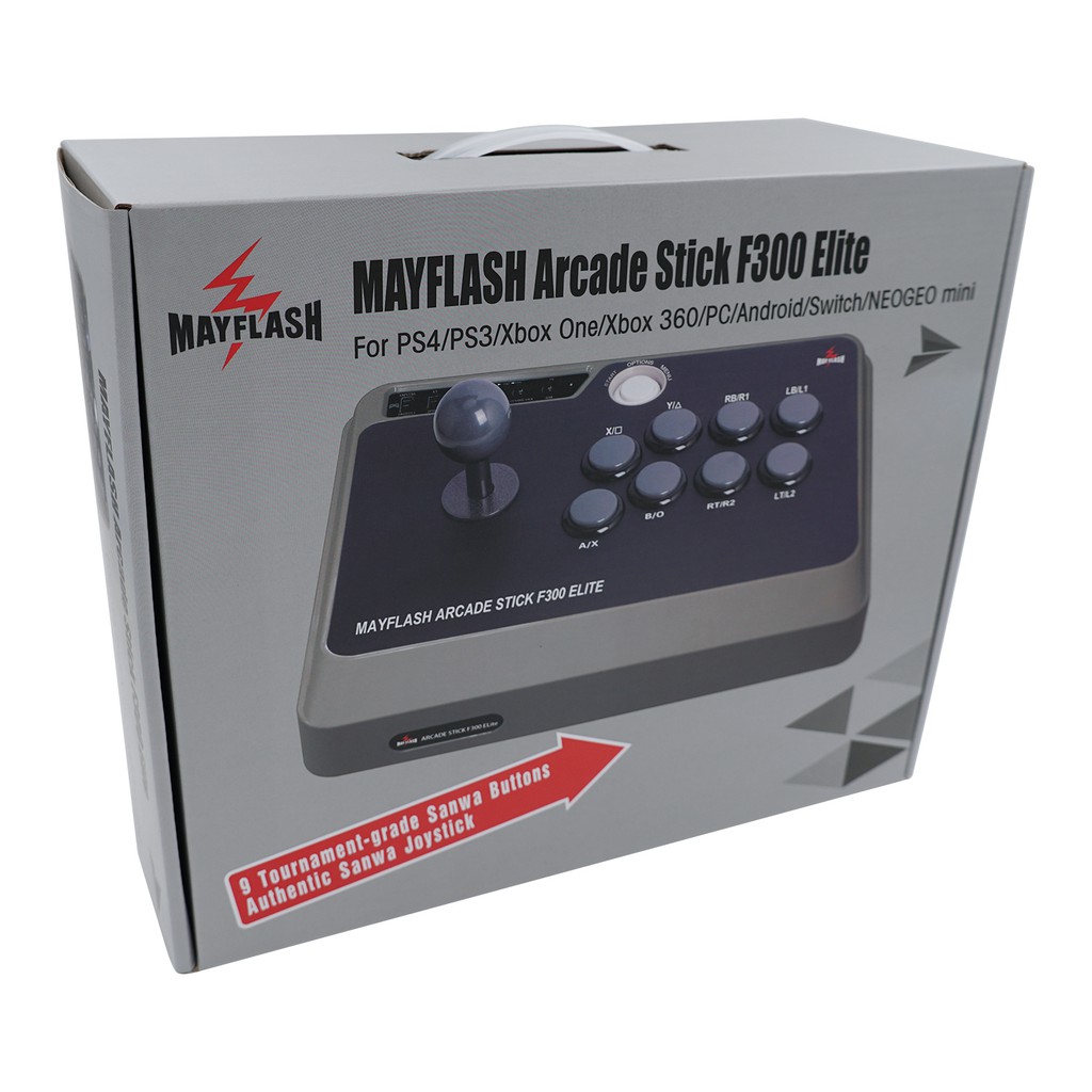 Mayflash F300 Elite Arcade Stick พร้อมปุ่มและจอยสติ๊ก Sanwa สำหรับ PS4 ...