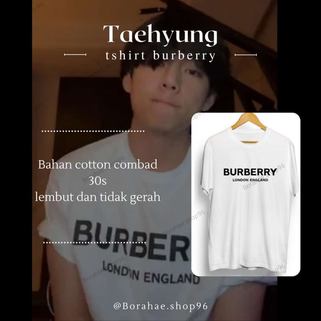 Taehyubg เสื้อยืด คอวี พิมพ์ลาย bts burberry | Shopee Thailand