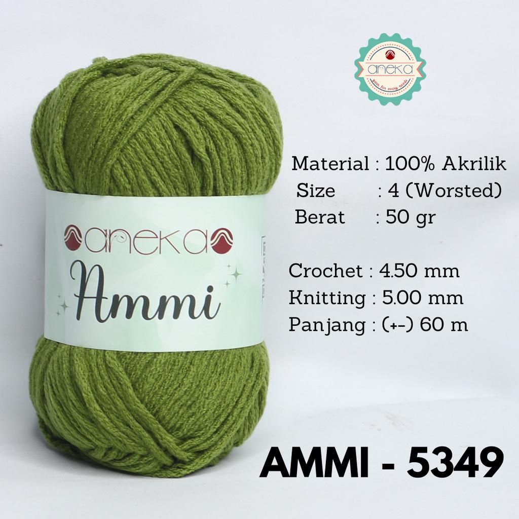 Hijau Ammi ไหมพรมถักนิตติ้ง / อะคริลิค 100% / อะคริลิค 6 ชั้น - 5349 (สีเขียวหญ้า) | Shopee Thailand