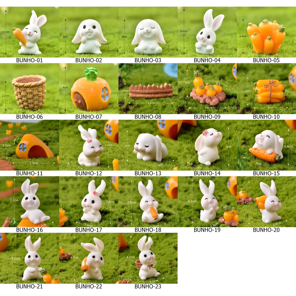 ตุ๊กตาจิ๋ว BUNHO เรซิ่น บ้านกระต่าย ตาแบ๊ว แครอท แฟนซี ของจิ๋ว ประดับ ...