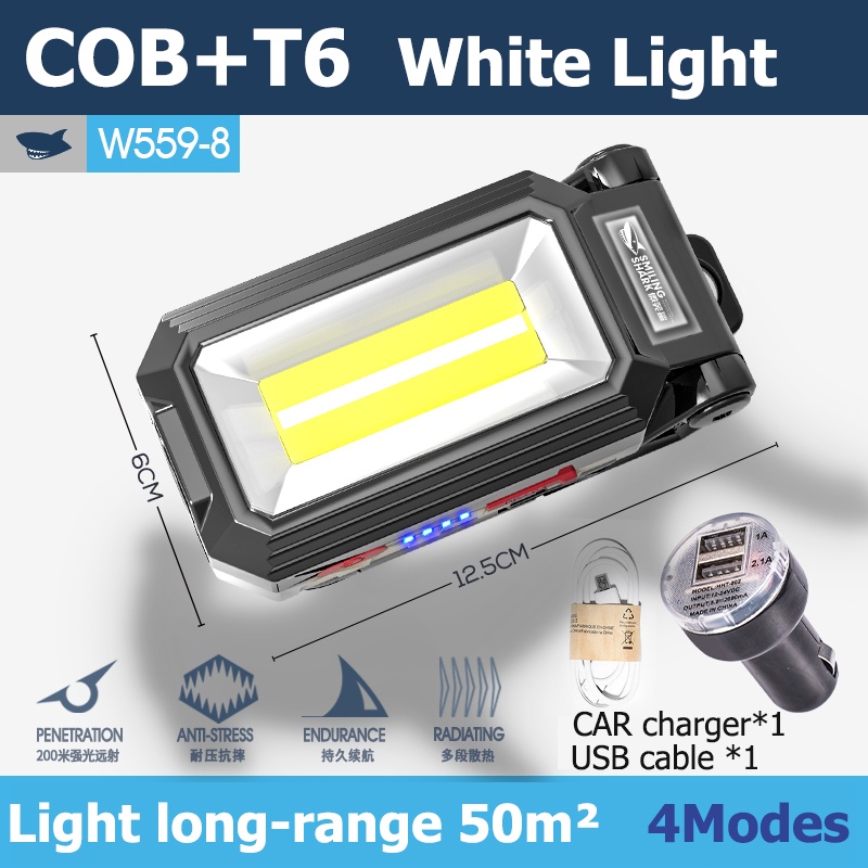 Smilingshark W599 ไฟทำงาน LED ไฟฉาย ไฟซ่อมรถยนต์แม่เหล็ก แม่เหล็ก ไฟฉายซ่อมแสงจ้า แสงกลางแจ้ง ไฟ ...