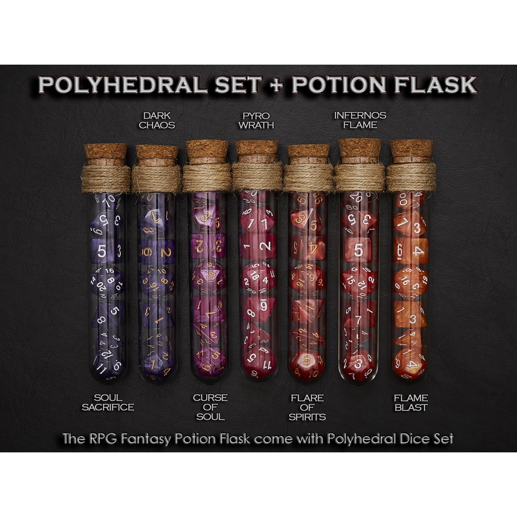 Potion Flask with Dice Set of 7 | ลูกเต๋า Dice For DnD D&D MTG RPG TRPG ...