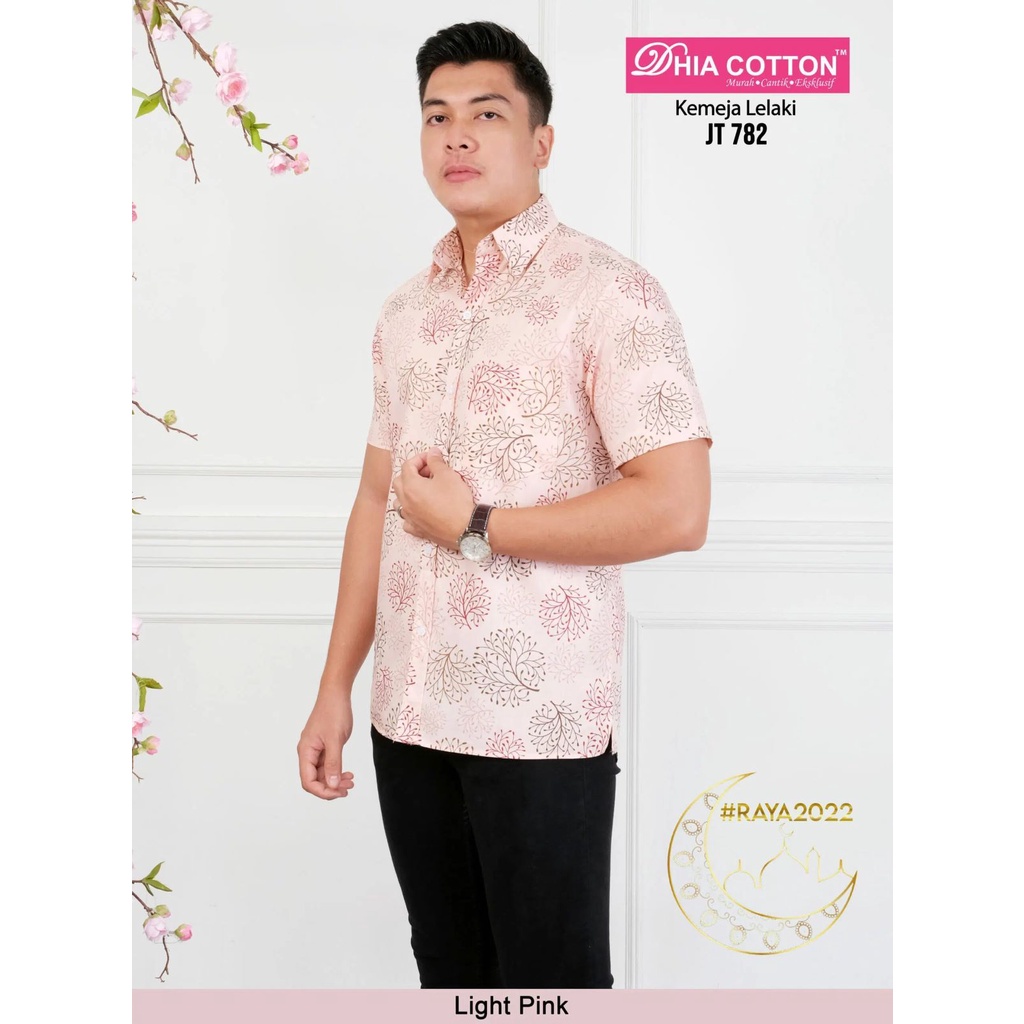 ผ้าฝ้าย KEMEJA BATIK LELAKI EXCLUSIVE BY DHIA COTTON SMART CASUAL PLUSS SIZE LENGAN PENDEK ...