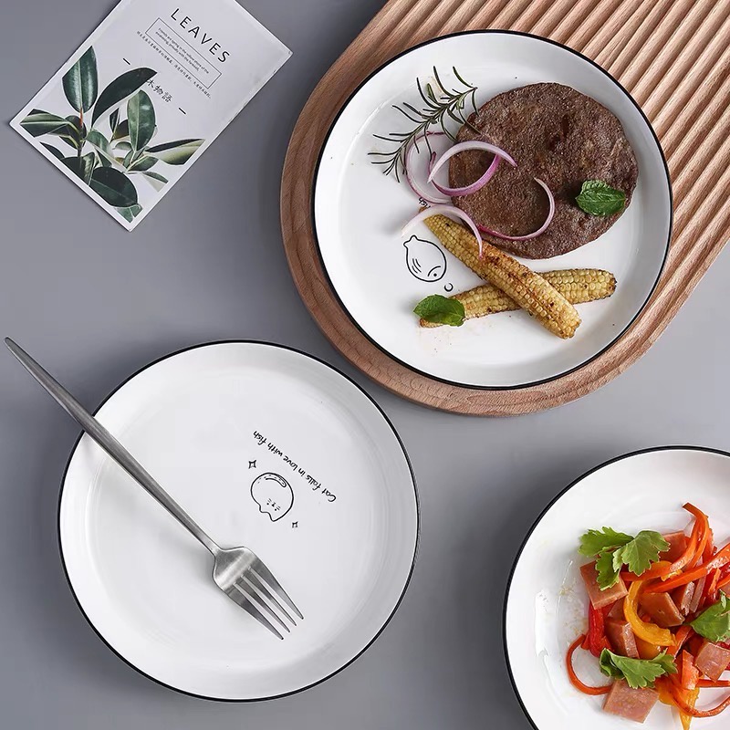 ส่งจากไทย🐟💦 จาน จานกลม ลายแมว สไตล์ญี่ปุ่น | Shopee Thailand