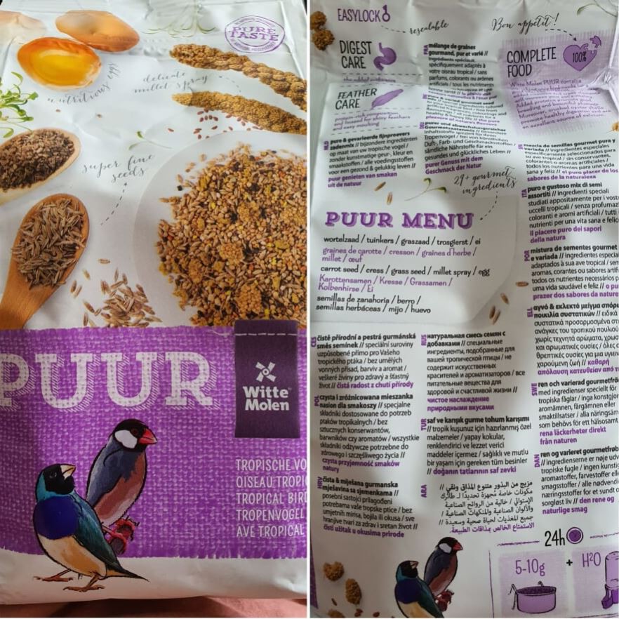 PUUR Tropical Bird อาหารนกฟินซ์ ธัญพืช ผลไม้รวม (750 g) | Shopee Thailand