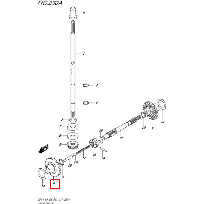 57510-91J00-000 GEAR, FORWARD เฟืองขับหน้า เครื่องยนต์เรือซุซุกิ Suzuki ...