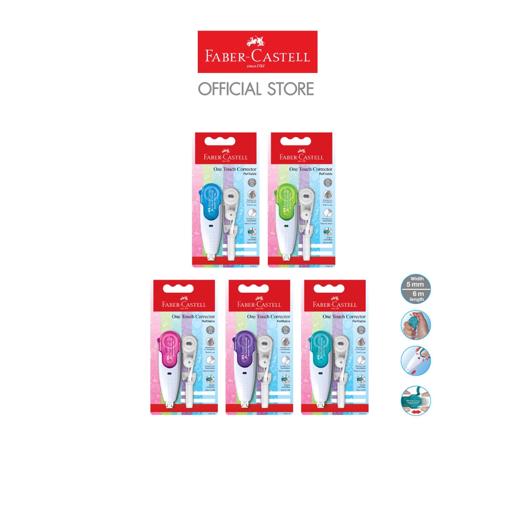 Faber-Castell ONE TOUCH CORRECTOR BC+REFILL ERASE TAPE เทปลบ ONE TOUCH ...