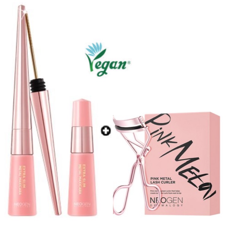 [ Neogen ] มาสคาร่า แปรงโลหะ แบบบางพิเศษ 2.5 มม. สีชมพู 6 มล. + รีฟิล 6 ...