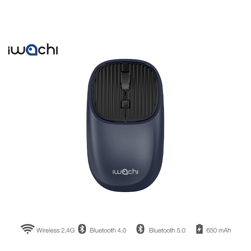 เมาส์ไร้สาย IWACHI i4 รองรับการเชื่อมต่อ 2.4G / Bluetooth4.0 / Bluetooth 5.0 mouse คอมพิวเตอร์ ...