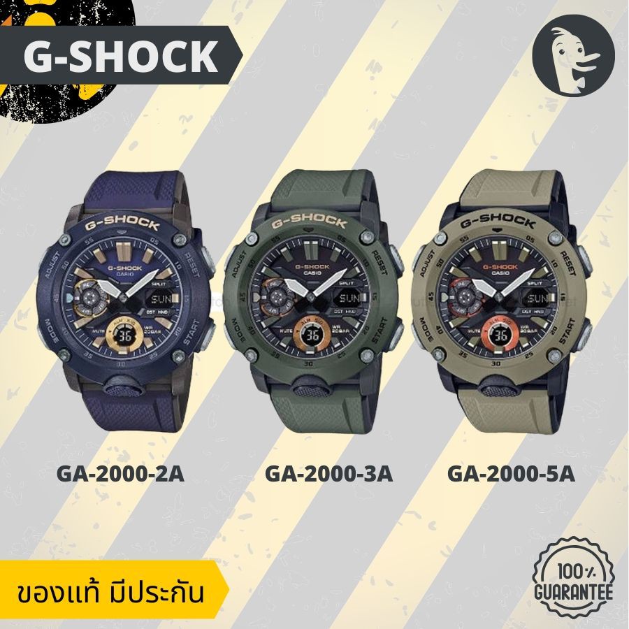 นาฬิกาผู้ชาย G-SHOCK GA-2000-2A GA-2000-3A GA-2000-5A สีน้ำเงิน สีเขียว ...