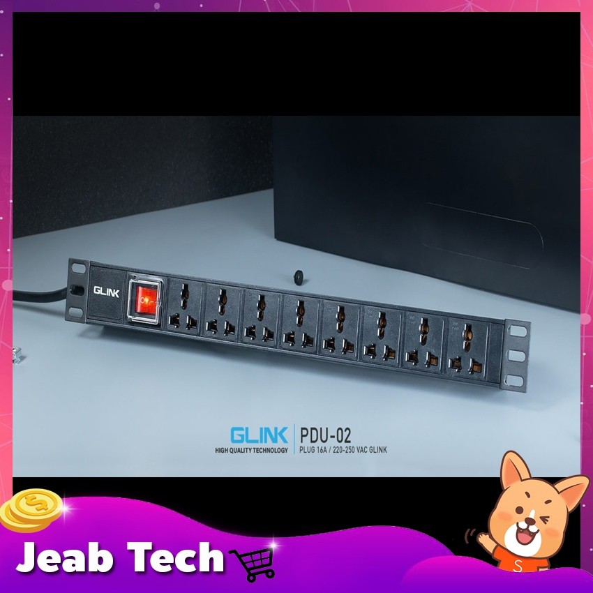 GLINK ปลั๊กรางไฟตู้ 19 นิ้ว PDU-01/PDU-02 สายยาว 1.5 เมตร มีให้เลือก 6 ...