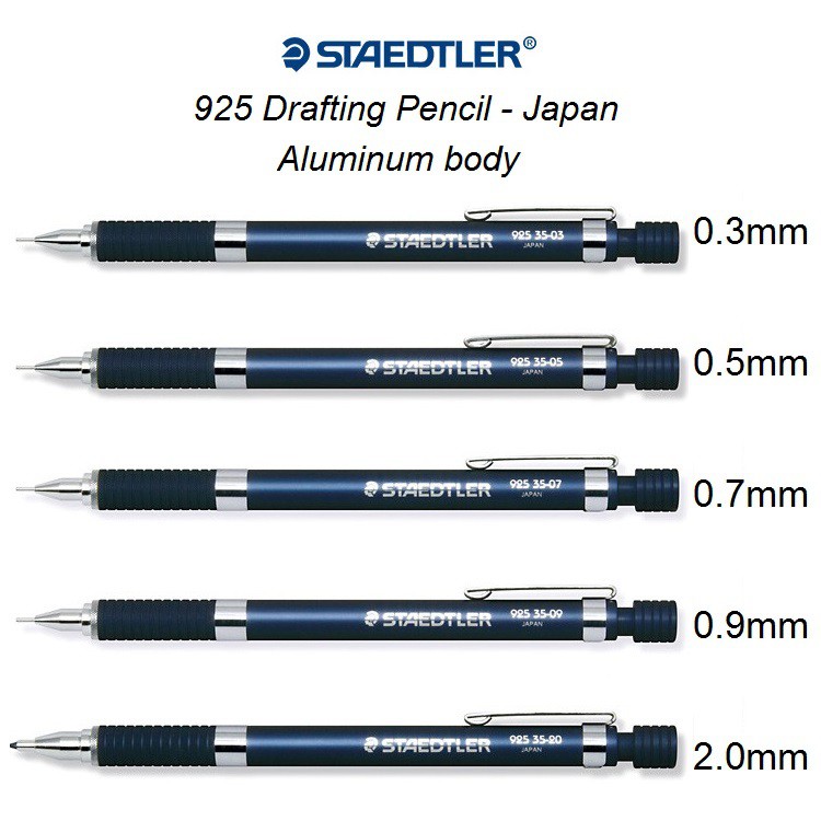 Staedtler 925 -35 Drafting Mechanical Pencil Metal Body(0.3, 0.5, 0.7 ...