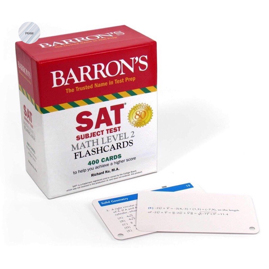BARRON'S SAT SUBJECT TEST MATH LEVEL 2 FLASHCARDS : 400 cards | Shopee ...