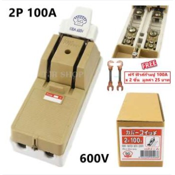 SG / Zebra คัทเอาท์ 2P 100A พร้อมฟิวส์ก้ามปู x 2 ตัว สะพานไฟ | Shopee Thailand