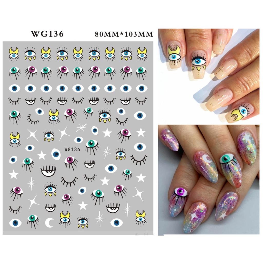 สติ๊กเกอร์ติดเล็บ Sticker ลายการ์ตูน หัวใจ ดอกไม้ ปาร์ตี้ ลอกแปะได้ ...