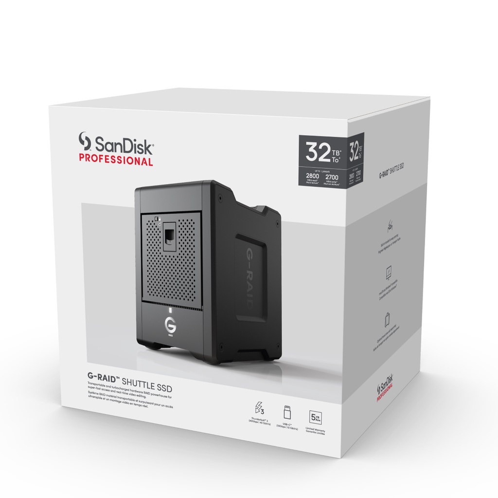 SanDisk Professional G-RAID Shuttle SSD 32TB The ultimate transportable ...