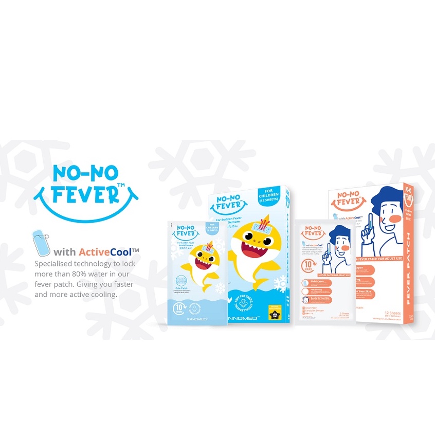 Innomed NO-NO FEVER Cooling Patch 6 x 2s (ผู้ใหญ่/เด็ก) | Shopee Thailand