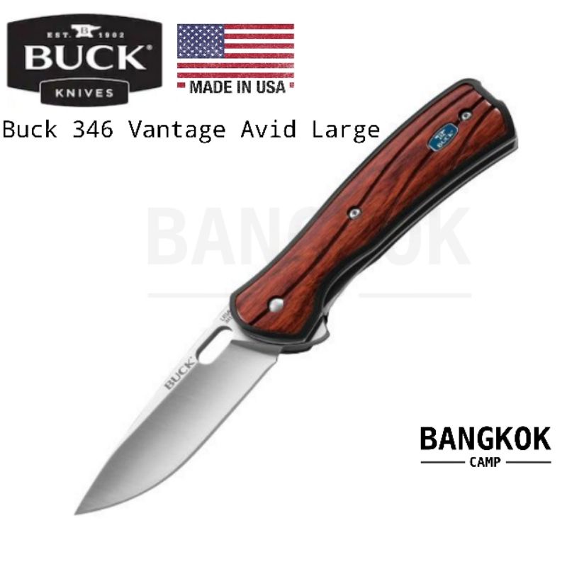 [GENUINE] มีดพับ Buck 346 Vantage Avid Large Folding Knife 3-1/4" Blade ...
