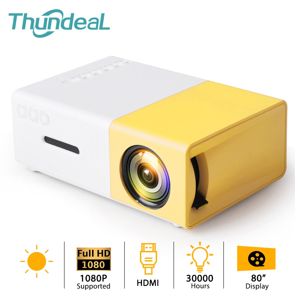 ThundeaL YG300 Pro Mini Projector for 1080P Video Beamer LED Audio ...