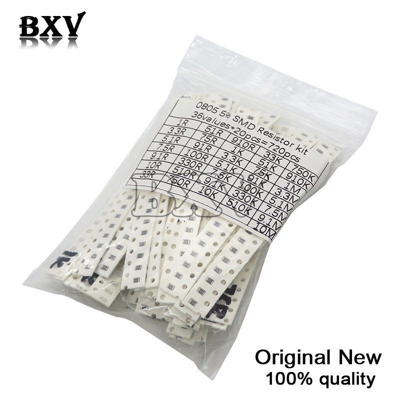 ชุดตัวอย่างตัวเก็บประจุ 0805 SMD 1pF~10uf 36 ค่า *20 ชิ้น =720 ชิ้น ...