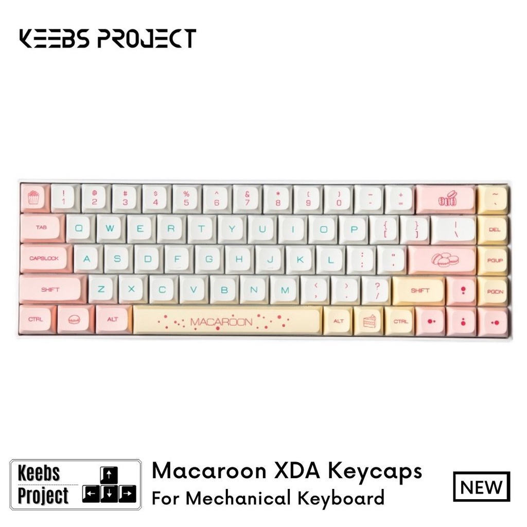 ปุ่มกด Macaroon PBT โปรไฟล์ XDA 146 คีย์สําหรับคีย์บอร์ดเชิงกล ธีมสีชมพู | Shopee Thailand