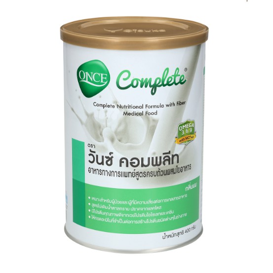 Exp.02/2026 : ONCE Complete วันซ์ คอมพลีท 400g. อาหารทางการแพทย์สูตร ...
