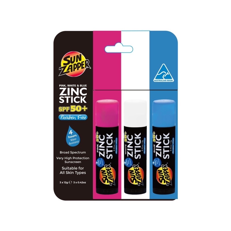 Sun Zapper Zinc Stick SPF50+ Triple Pack 12g./แท่ง ซัน แซปเปอร์ ซิงค์ ...
