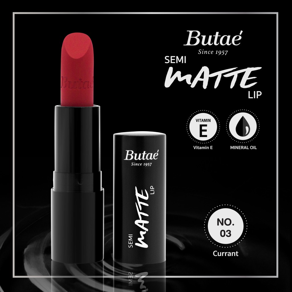 Butae Semi Matte Lipstick ลิปสติกเนื้อครีมแมท เนื้อเนียนนุ่มทาง่ายเบา ...