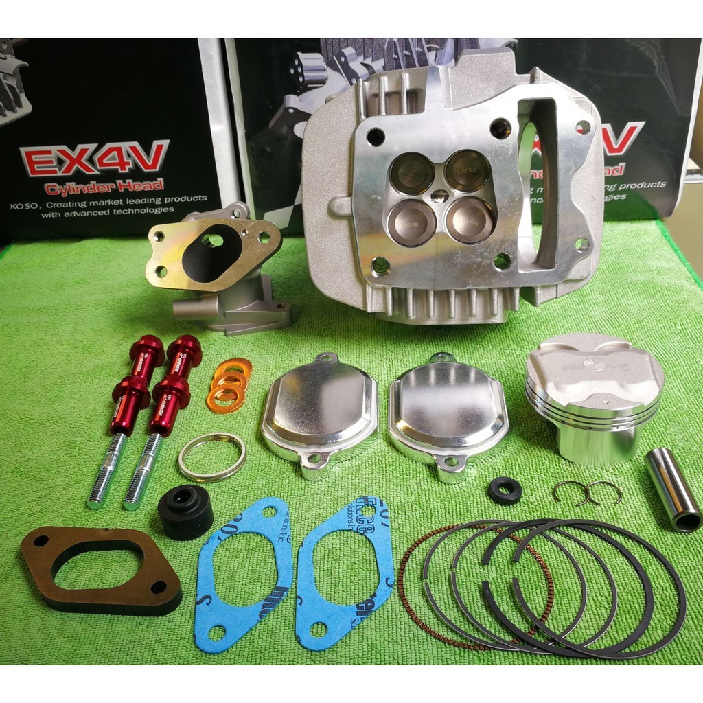 ฝาสูบแต่ง KOSO 4V Cylinder Head upgrade 170 cc สำหรับ MSX125, Wave125i ...