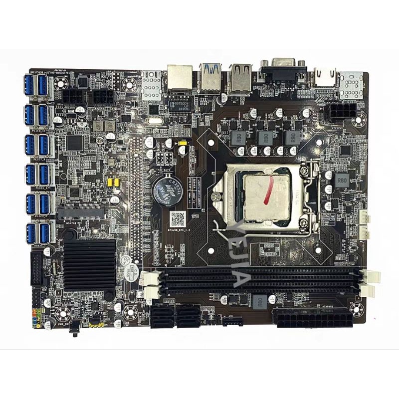 เมนบอร์ด ขุดเหมือง B75 8/12 GPU B250-BTC Mainboard + CPU + RAM 8GB รองรับการ์ดจอ 12 ใบ ส่งเร็ว ...