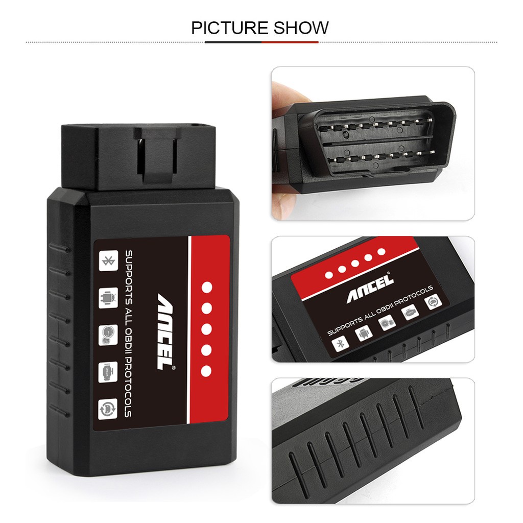 Ancel ELM327 V1.5 OBD2 เครื่องสแกนเนอร์บลูทูธ วัดแรงดันไฟฟ้ารถยนต์ ใช้ ...
