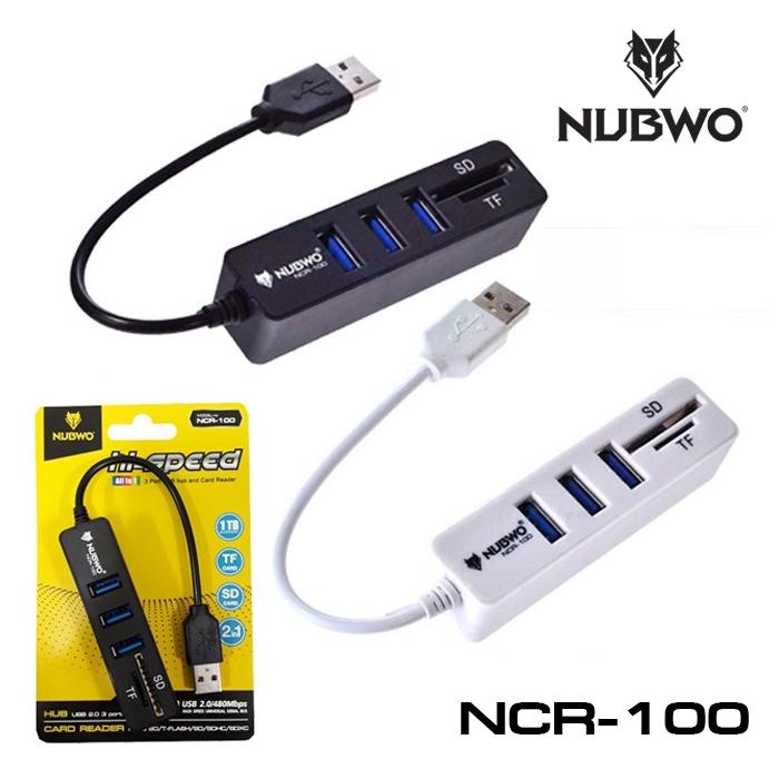 3 Port USB HUB v2.0 + Card Reader NUBWO NCR-100 (White) | Shopee Thailand