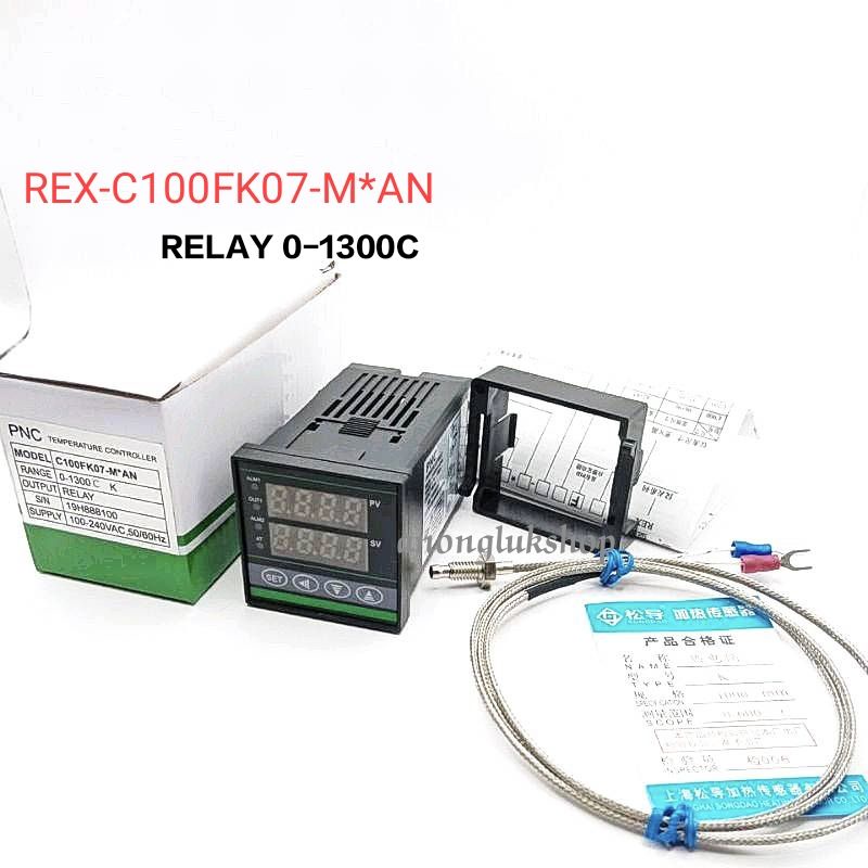 REX-C100 เทมคอนโทรล REX-C100FK07-M*AN RELAY 0-1300C แถมสาย Type.K 1เมตร ...