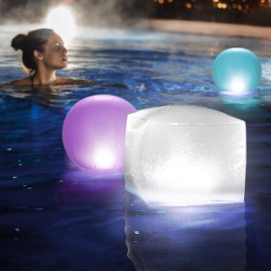ไฟ ไฟสระ ไฟลอยน้ำ ไฟสระว่ายน้ำทรงลูกบาศก์ Floating LED Cube LED pool ...