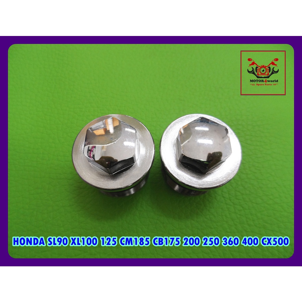 SHOCKE HEAD NUTT "CHROME" (ORING 32 mm.) For HONDA SL90 XL100 125 CM185 ...