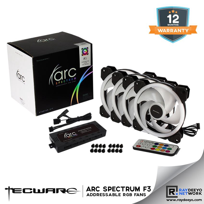 Tecware ARC SPECTRUM F3 ชุดสตาร์ทพัดลม ARGB (4/QUAD PACK + CONTROLLER ...
