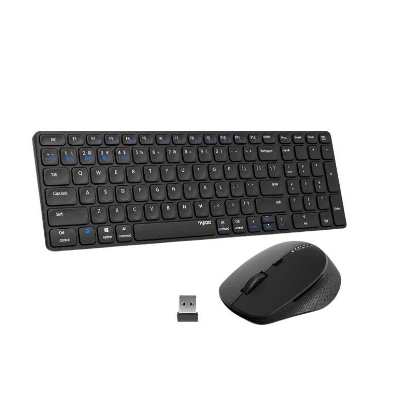 RAPOO รุ่น 9350M DARK GREY Wireless Keyboard เม้าส์ คีย์บอร์ด | Shopee ...