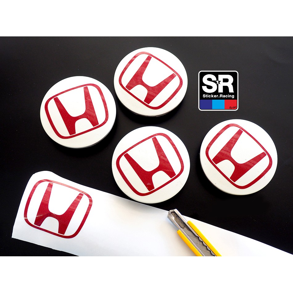 สติกเกอร์ H ฝาปิดดุมฮอนด้า HONDA sticker Honda DC5 ขนาดเป๊ะ สีแดงเลือด ...
