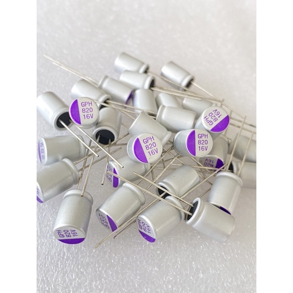 820UF 16V C820UF 16V คาปาซิเตอร์ แท้ใหม่แกะกล่อง (แพ็ค10ตัว) Made in ...