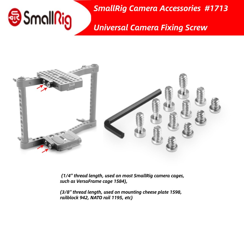 🔥ส่งไวจากไทย🔥Smallrig อุปกรณ์เสริมกล้อง สกรูแพ็ค (12 ชิ้น) 1713 สำหรับ ...