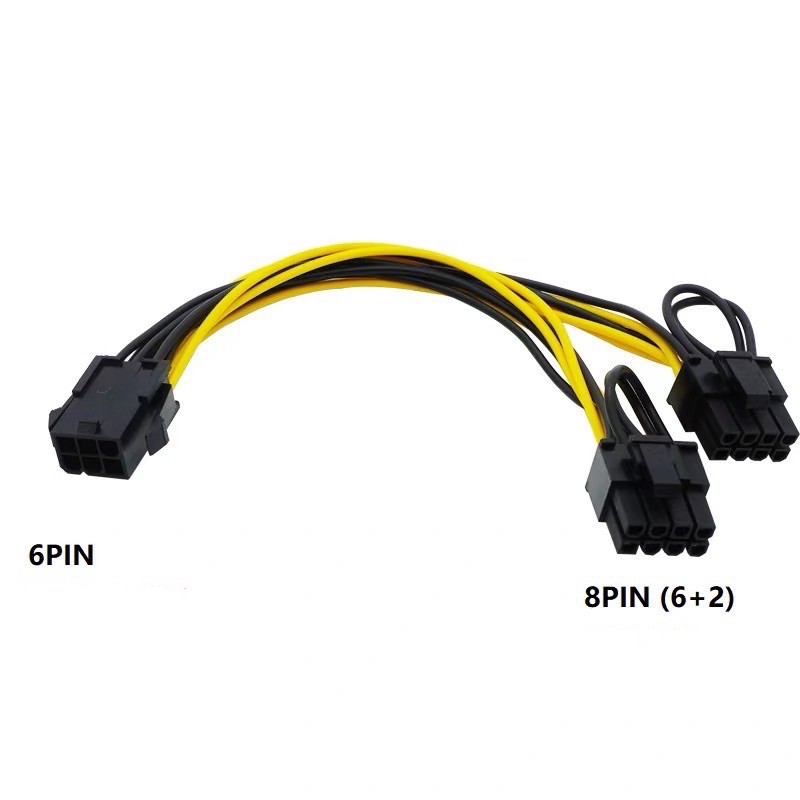 Pcie 8Pin to Dual 8 (6+2)pin Power Cable สายกราฟิกการ์ด 8 pin Cable GTX ...