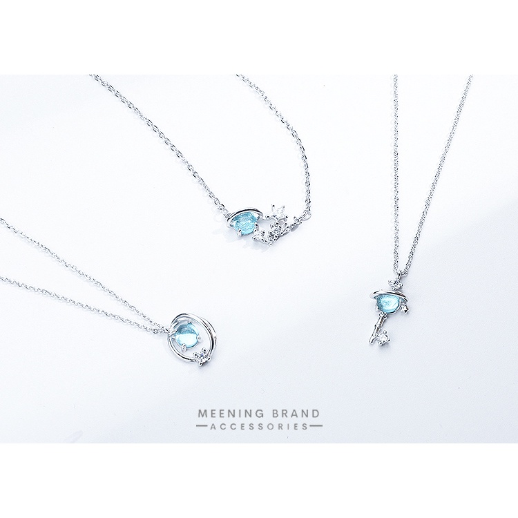 MeeningBrand สร้อยคอเงิน BLUE SATURN DIAMOND COLLECTION 3 แบบ | Shopee ...