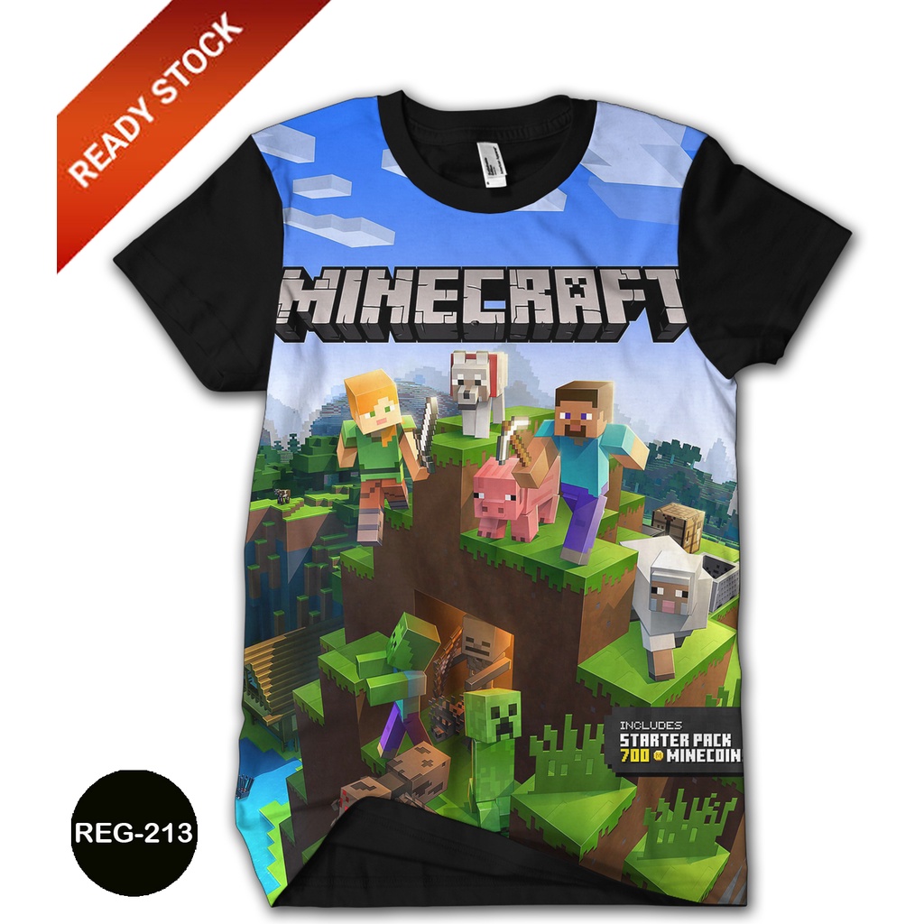 เสื้อยืด Minecraft Minecraft REG-213 เสื้อผ้าเด็กและผู้ใหญ่ | Shopee ...